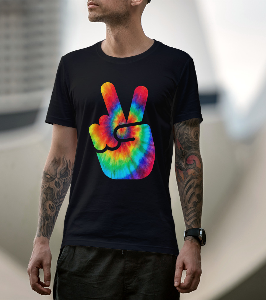 Peace Sign Rainbow Tie Dye Vibe T-Shirt