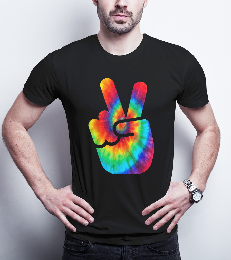 Peace Sign Rainbow Tie Dye Vibe T-Shirt
