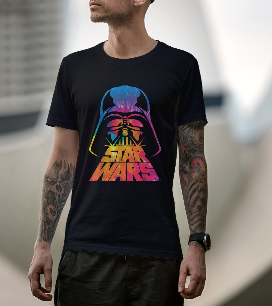 Star Wars Tie Dye Darth Vader Helmet T-Shirt