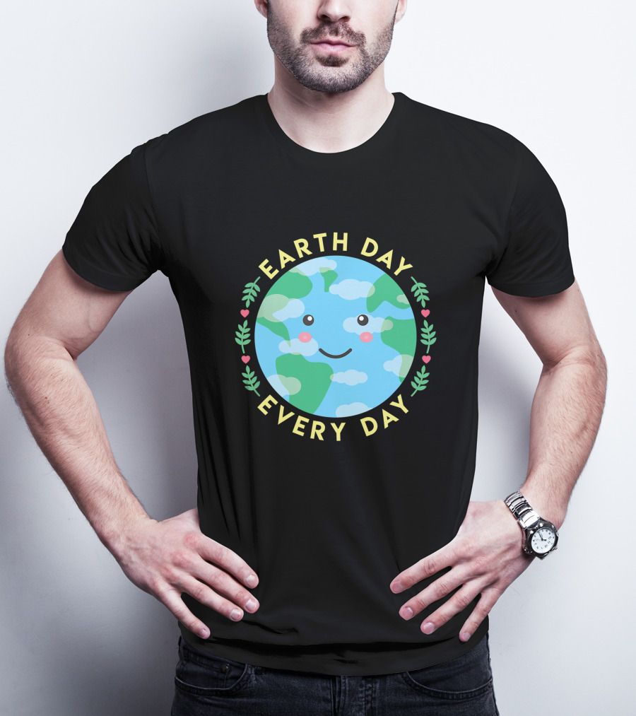 Earth Day Every Day Cute Kawaii Planet Love The Environment T-Shirt