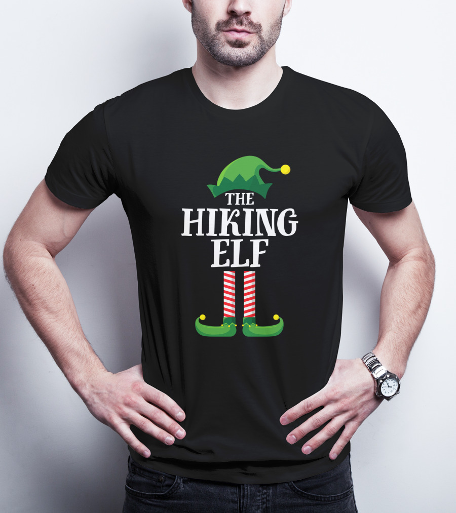 The Hiking Elf Matching Family Group Christmas Party T-Shirt