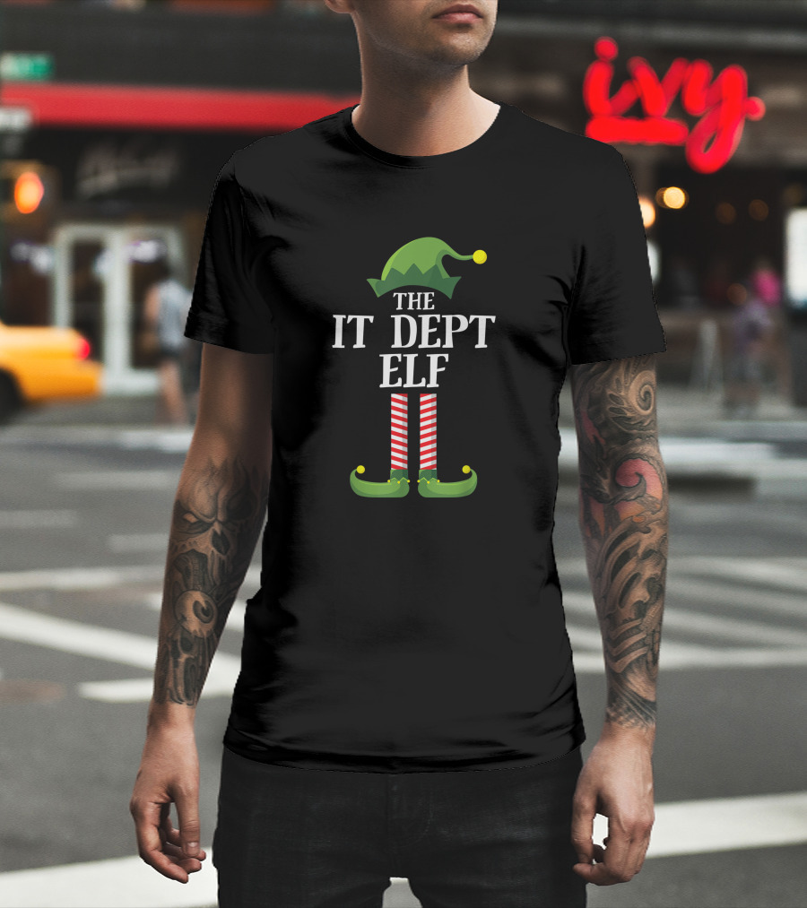 The IT Dept Elf Matching Family Group Christmas Party T-Shirt