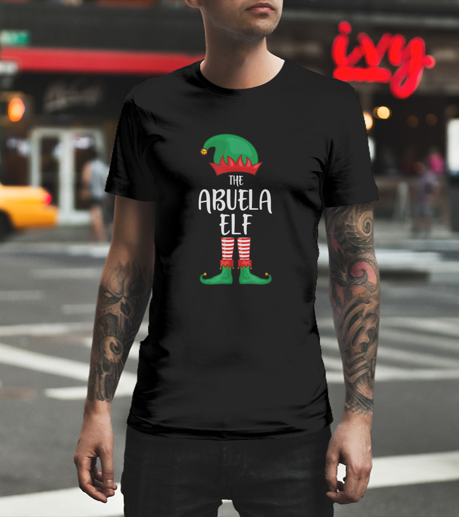The Abuela Elf Christmas Party Matching Family Pajama Group T-Shirt