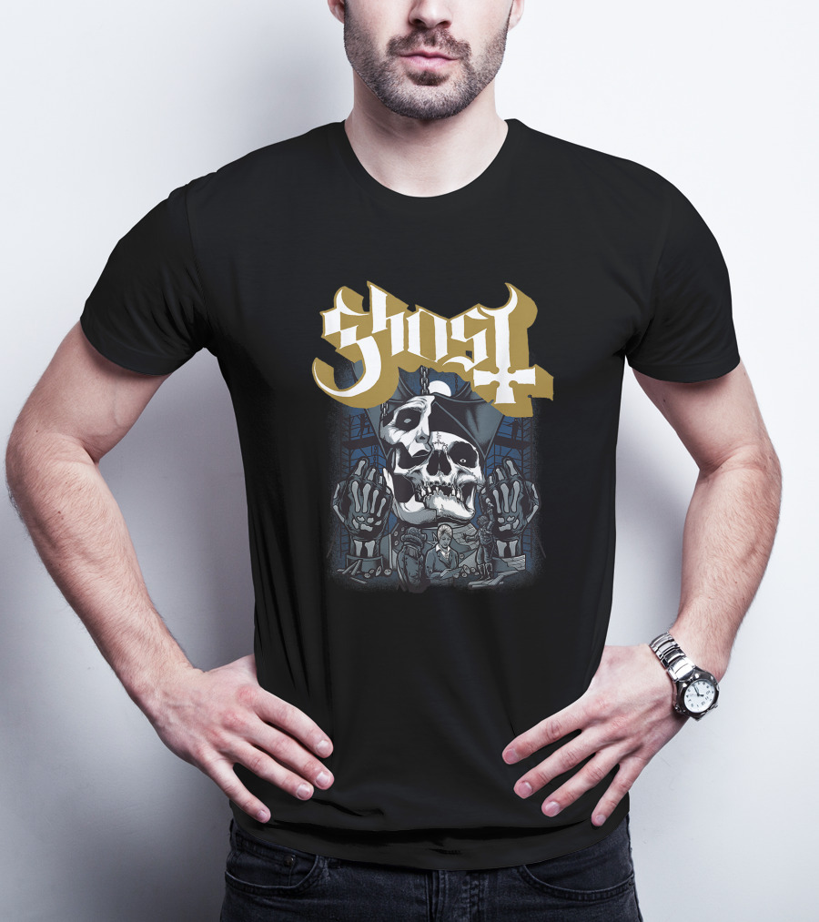 Ghost Impera Skull In Construction Scene T-Shirt