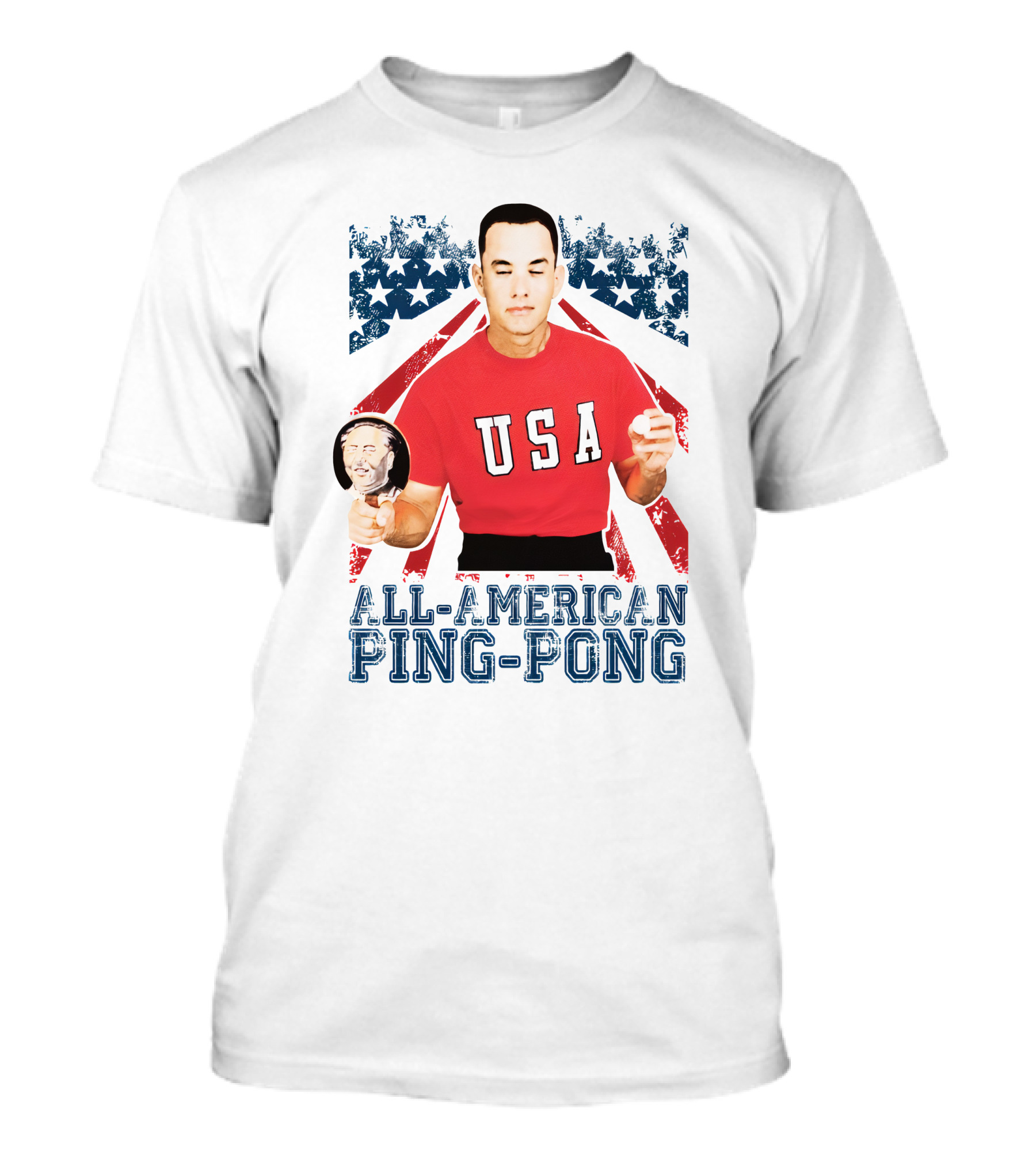 USA All-American Ping Pong Forrest Gump T-Shirt