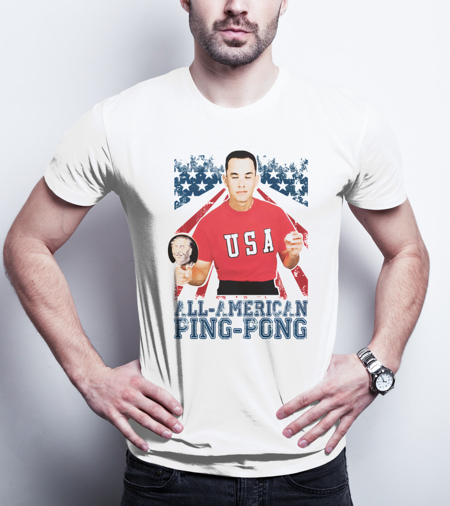 USA All-American Ping Pong Forrest Gump T-Shirt