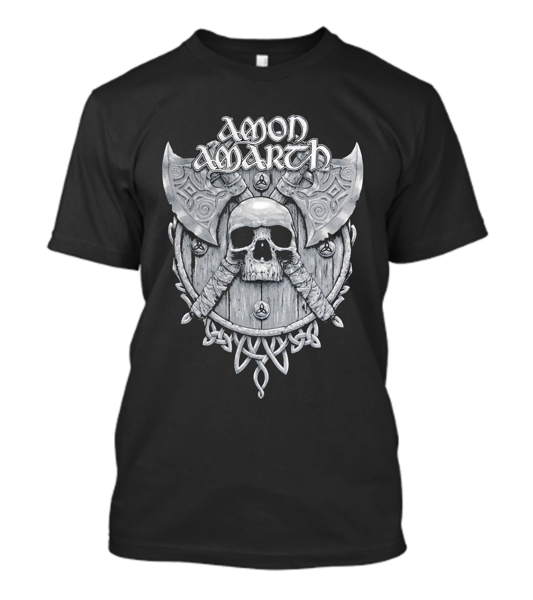 Amon Amarth Viking Skull And Battle Axe Emblem T-Shirt