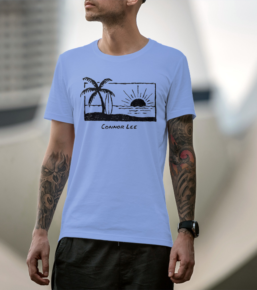 Connor Lee Palm Sunset Ocean Scene T-Shirt