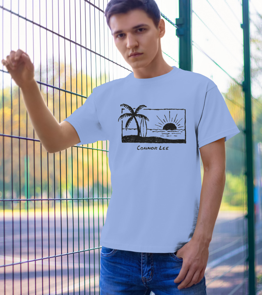 Connor Lee Palm Sunset Ocean Scene T-Shirt