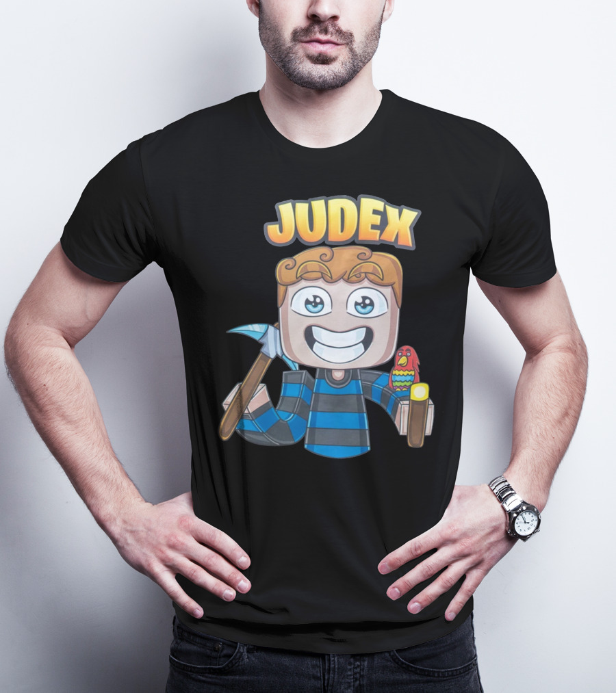Judex Cartoon Character With Axe And Parrot T-Shirt