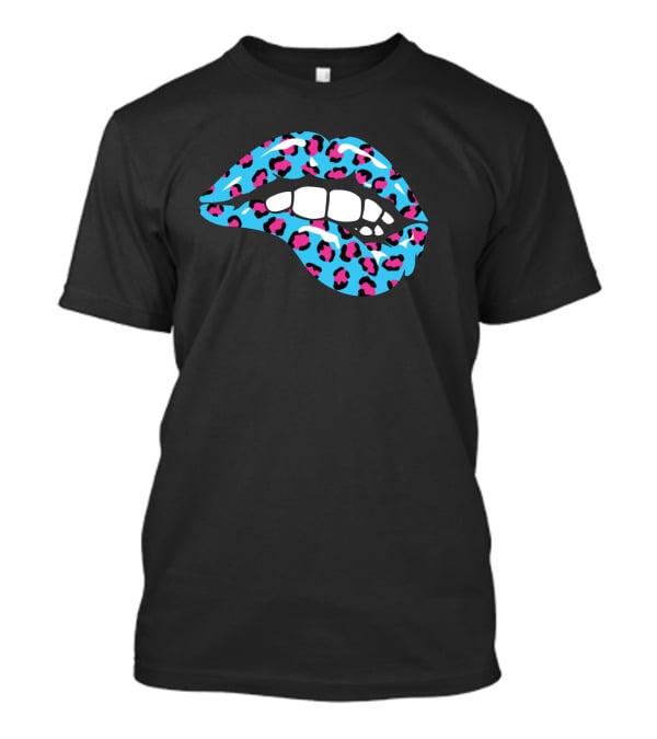 Stay Wild Ben Azelart Blue Leopard Lips T-Shirt