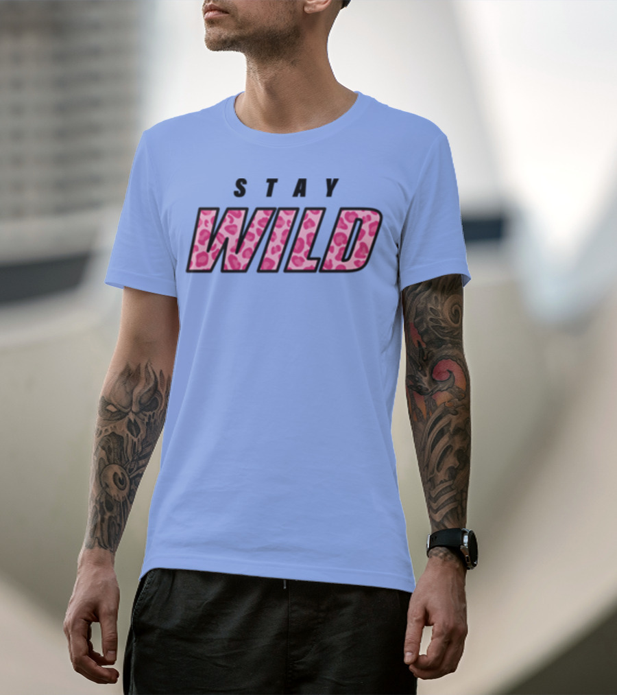 STAY WILD Leopard Print T-Shirt