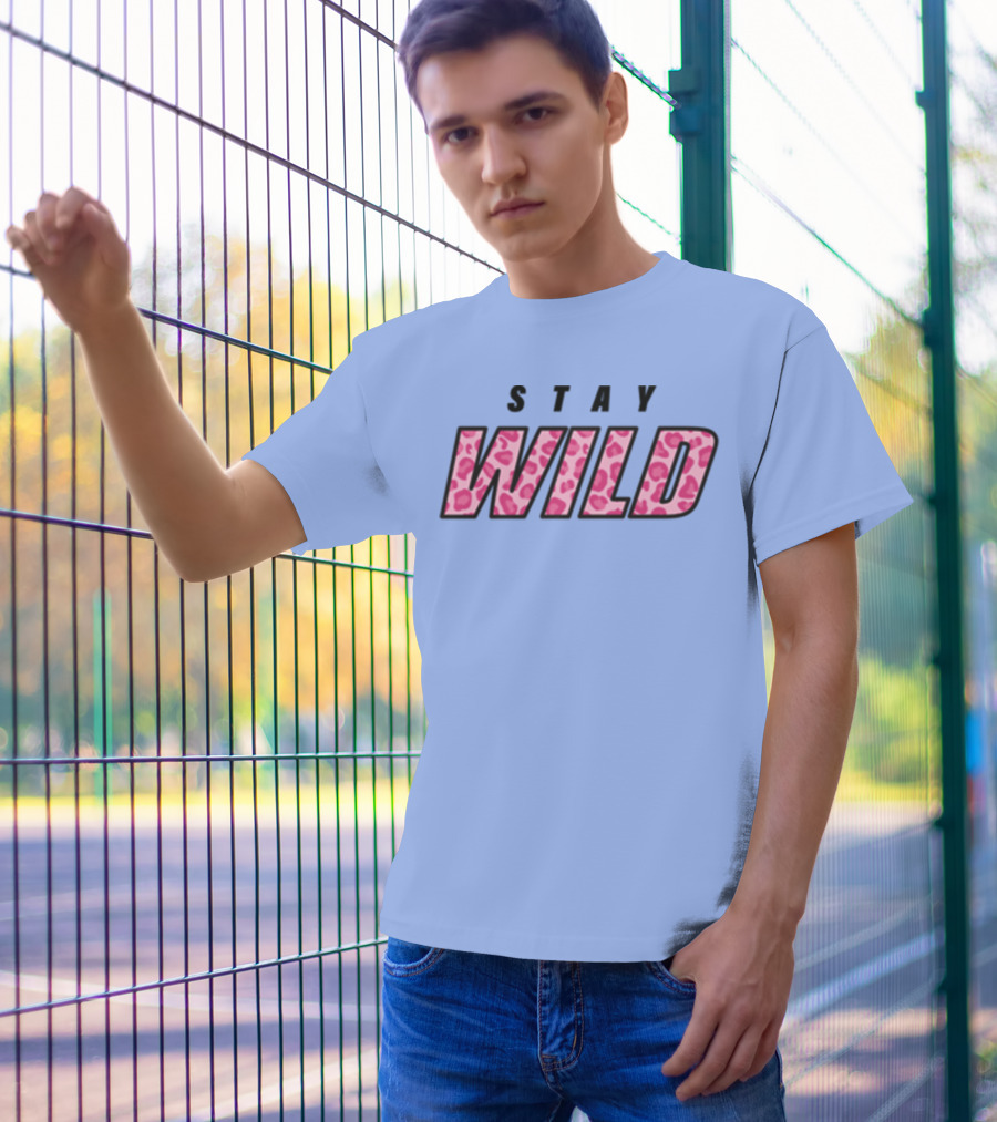 STAY WILD Leopard Print T-Shirt