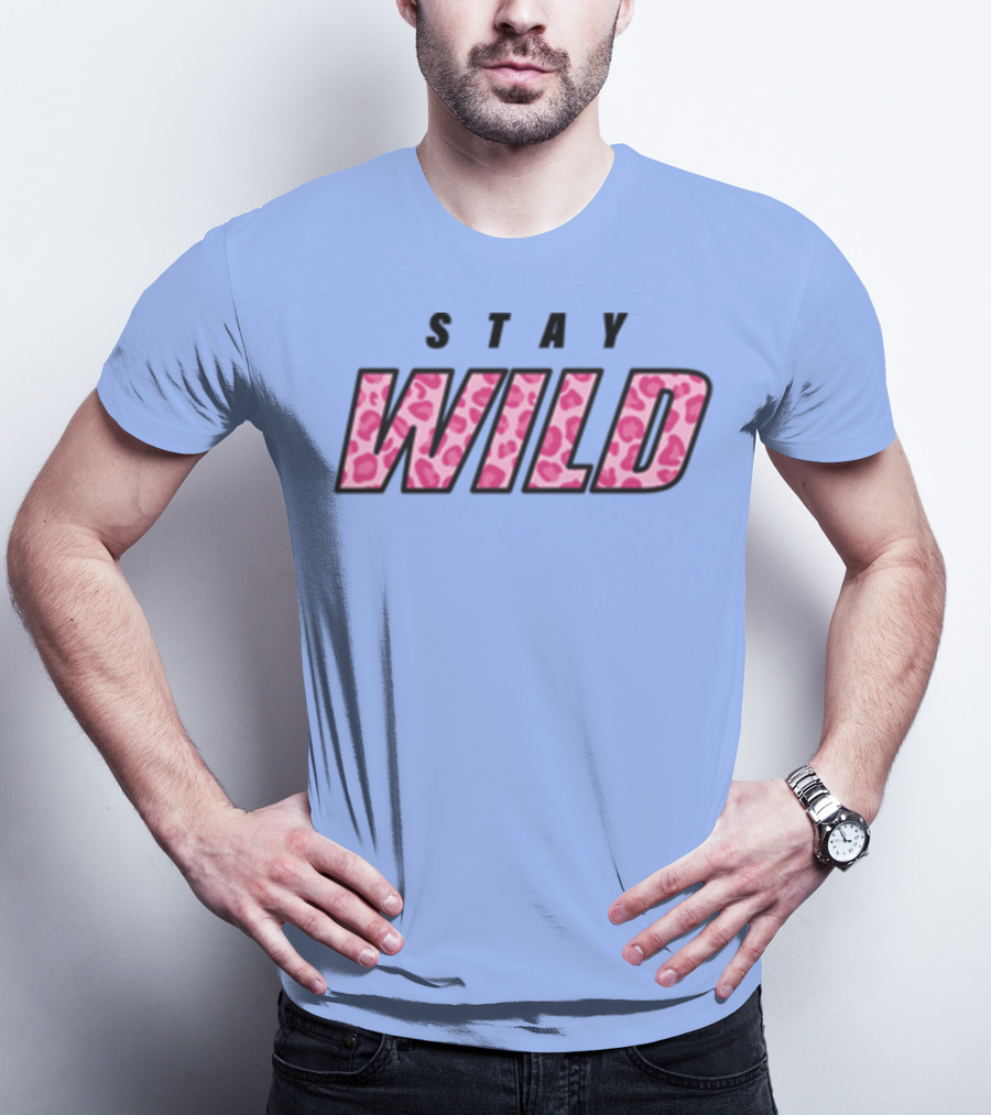 STAY WILD Leopard Print T-Shirt