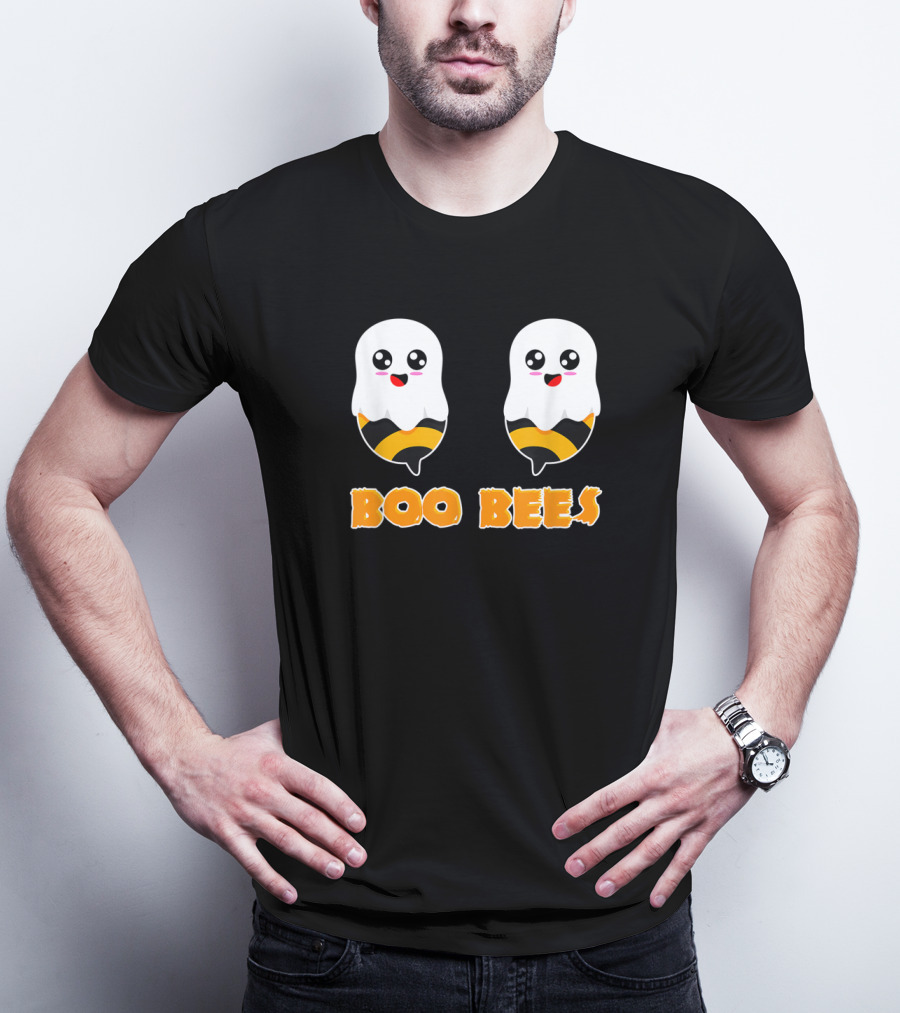BOO BEES Couples Halloween Ghost Bee Pun T-Shirt