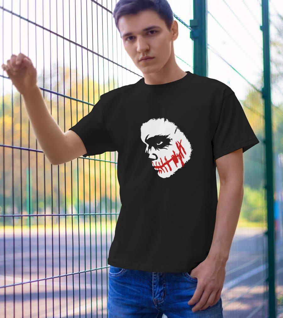 Scary Face Clown Joker Dark Grunge Red Smear T-Shirt
