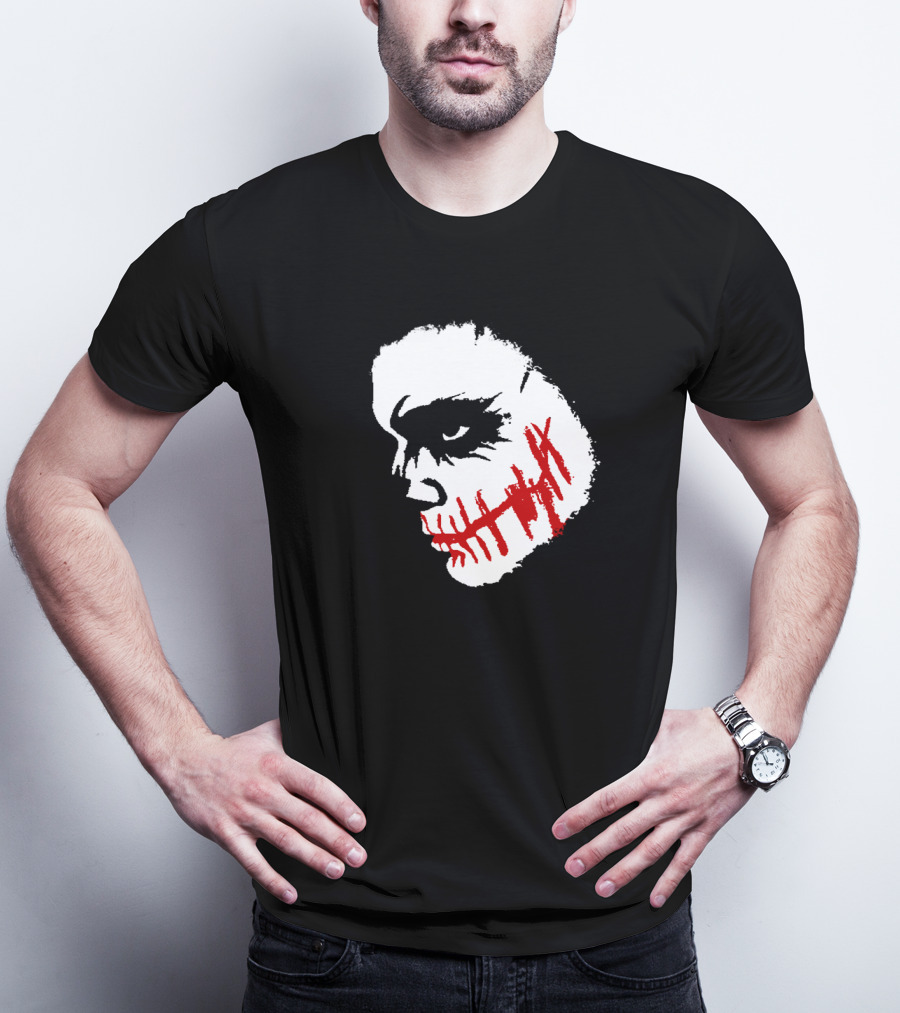 Scary Face Clown Joker Dark Grunge Red Smear T-Shirt