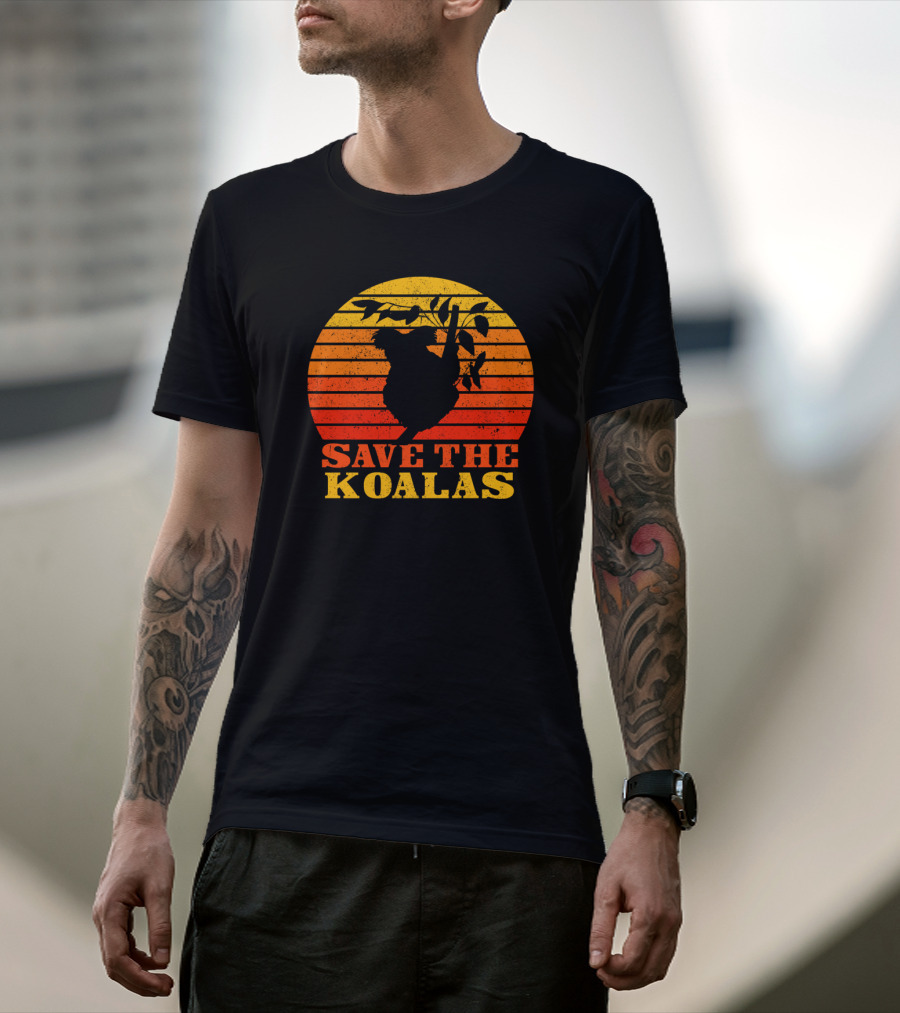 Save The Koalas Retro Sunset T-Shirt