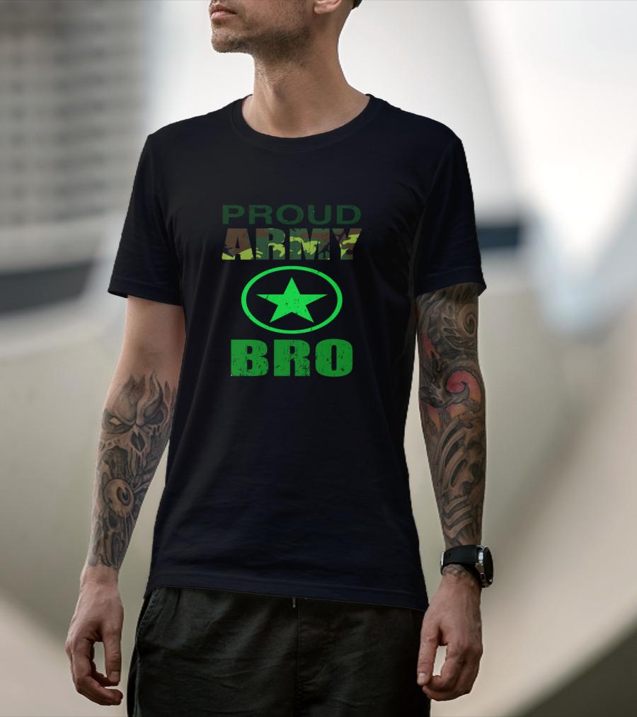 Proud Army Bro Camouflage Star T-Shirt
