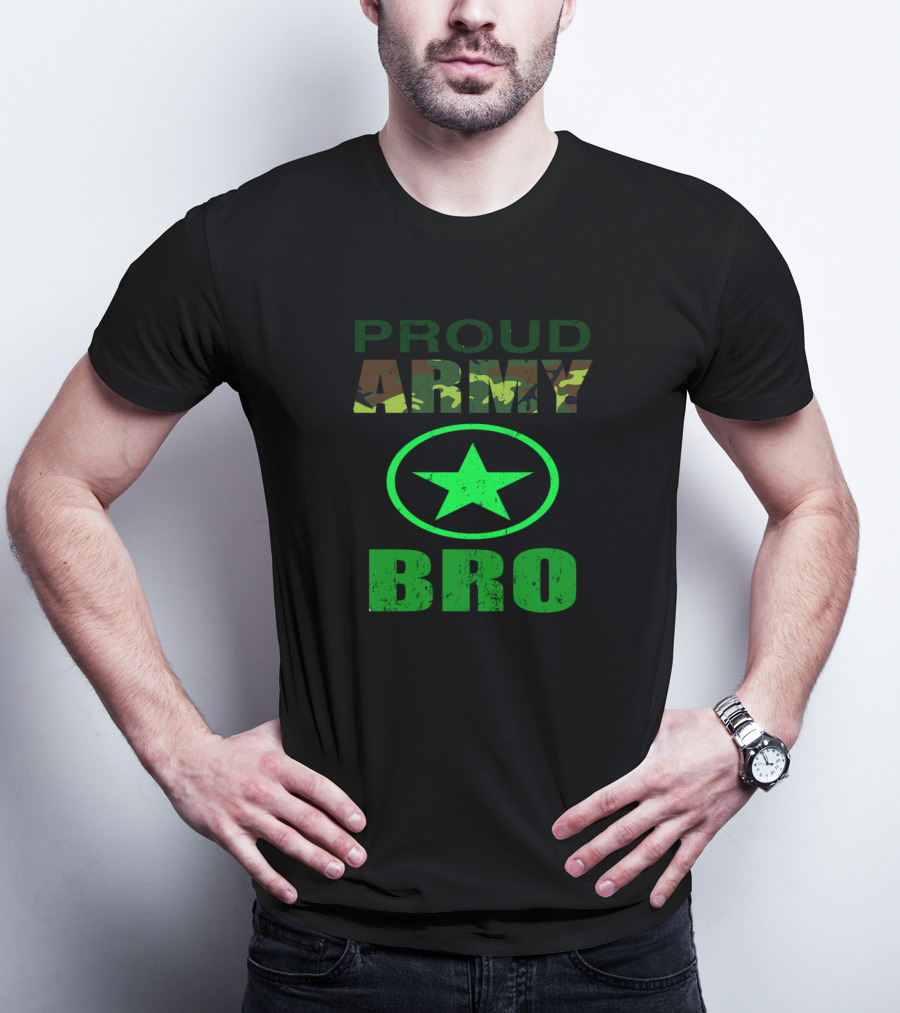 Proud Army Bro Camouflage Star T-Shirt
