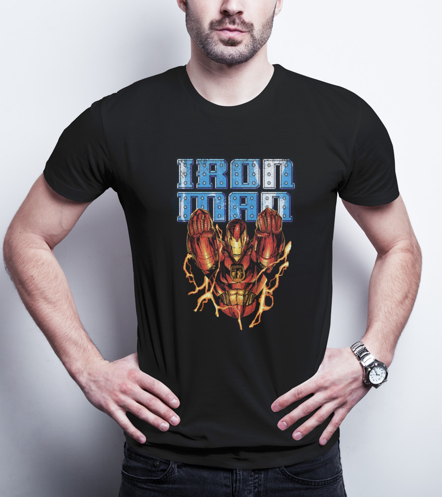 Iron Man Marvel Avengers In Flight Iconic Comic T-Shirt