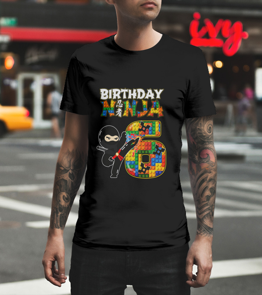 Birthday Ninja 6 Year Old Boy Ninja Party Favors Ninja Birthday T-Shirt