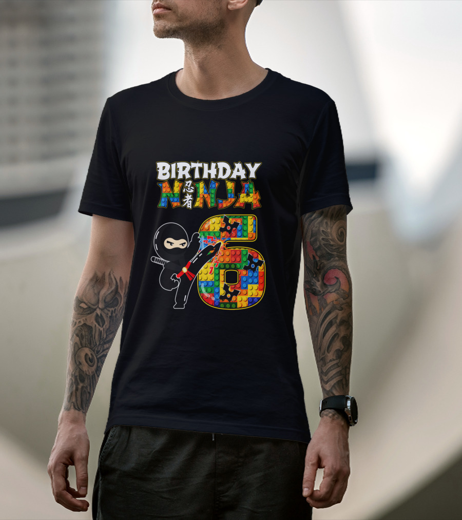 Birthday Ninja 6 Year Old Boy Ninja Party Favors Ninja Birthday T-Shirt