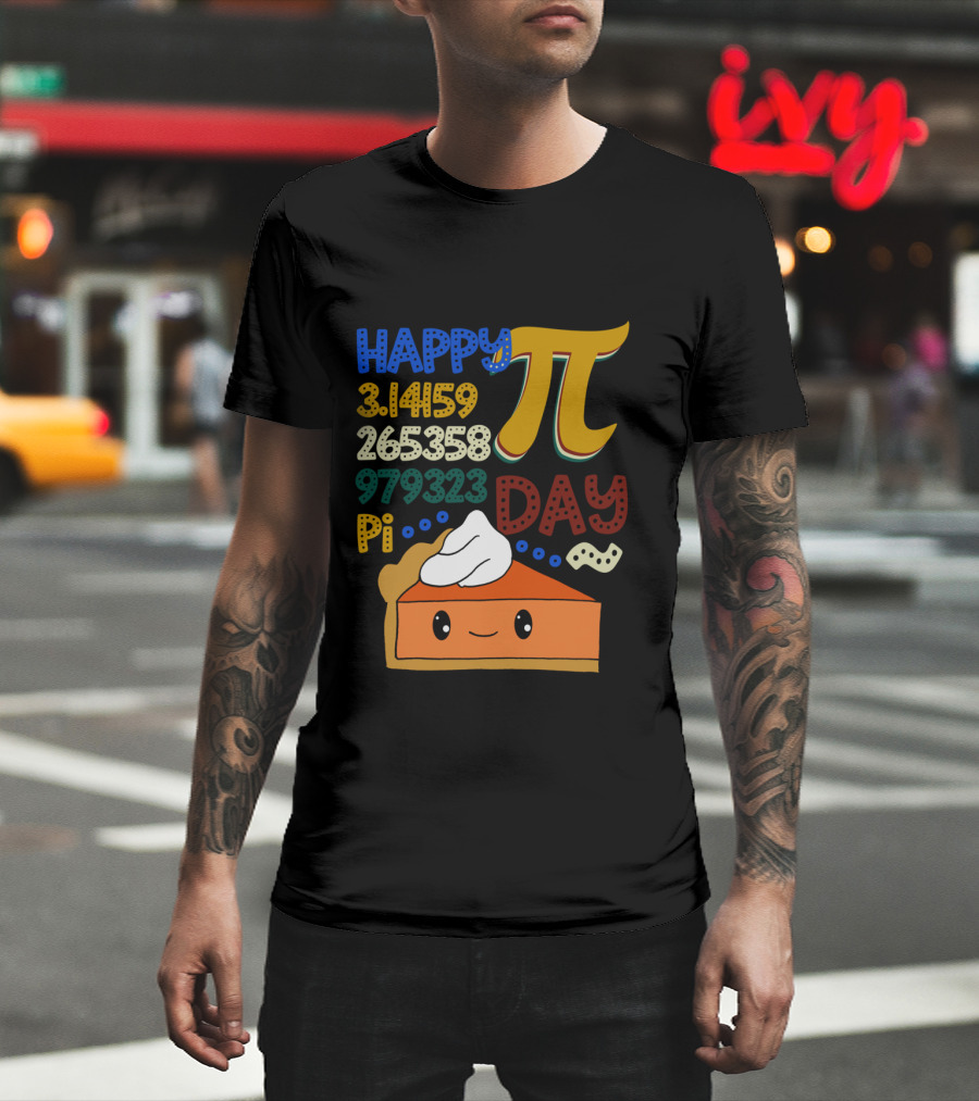 Happy Pi Day Kawaii Pumpkin Pie 3.14159 Vintage Math T-Shirt
