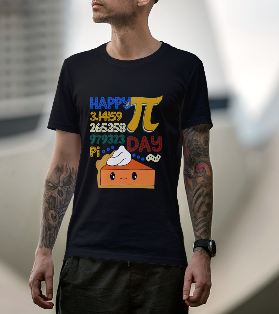 Happy Pi Day Kawaii Pumpkin Pie 3.14159 Vintage Math T-Shirt