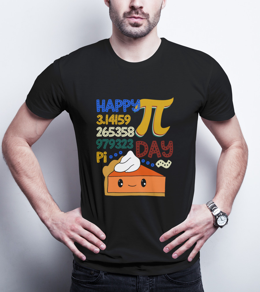 Happy Pi Day Kawaii Pumpkin Pie 3.14159 Vintage Math T-Shirt