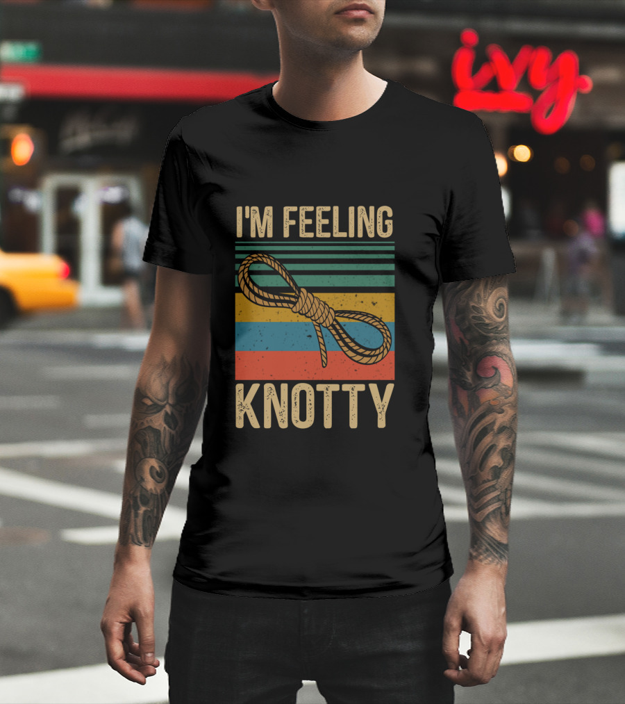I'm Feeling Knotty Rope Vintage Stripes T-Shirt