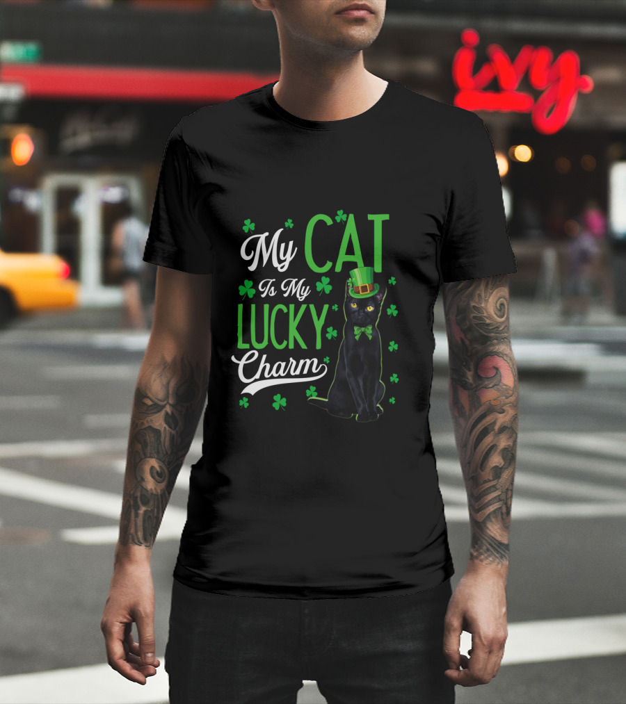 My Cat Is My Lucky Charm Shamrock Hat T-Shirt