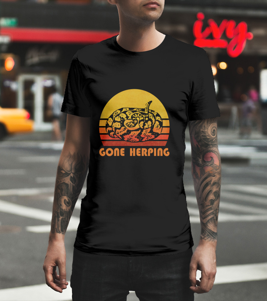 Gone Herping Retro Snake Reptile Animal Amateur T-Shirt