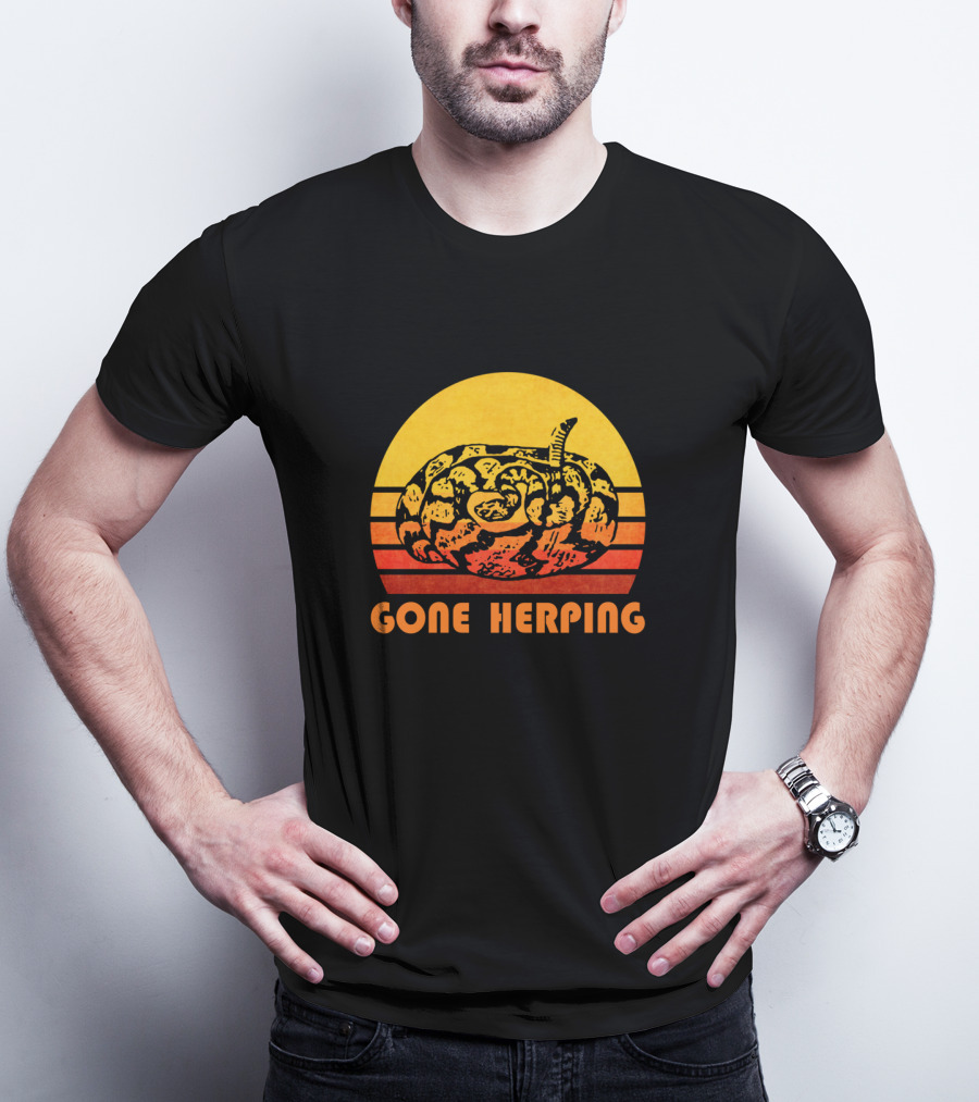 Gone Herping Retro Snake Reptile Animal Amateur T-Shirt