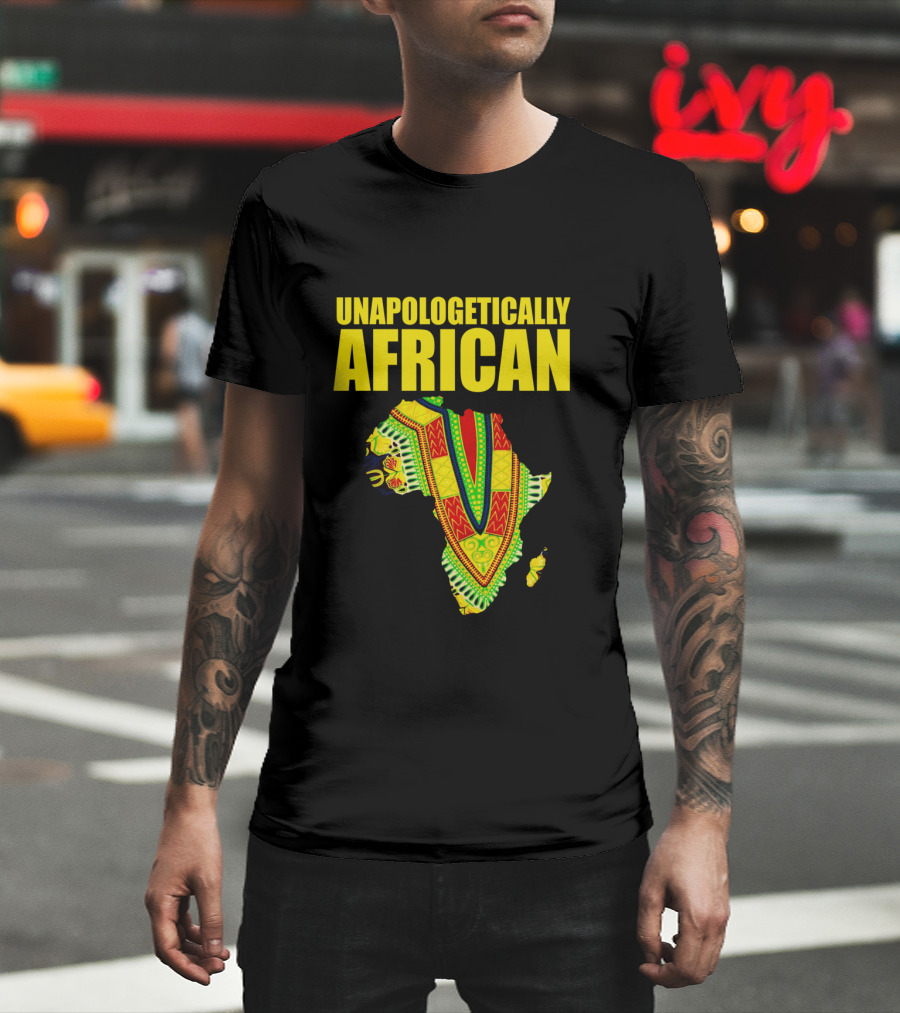 Unapologetically African Melanin Pride Kente Map T-Shirt