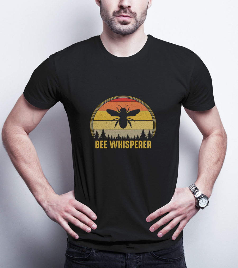 Bee Whisperer Vintage Sunset Silhouette Beekeeper T-Shirt