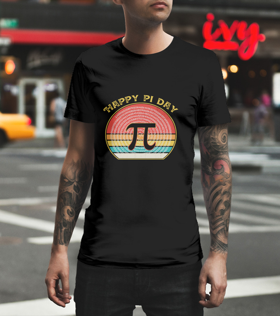 Happy Pi Day Vintage Retro Numbers Pi T-Shirt