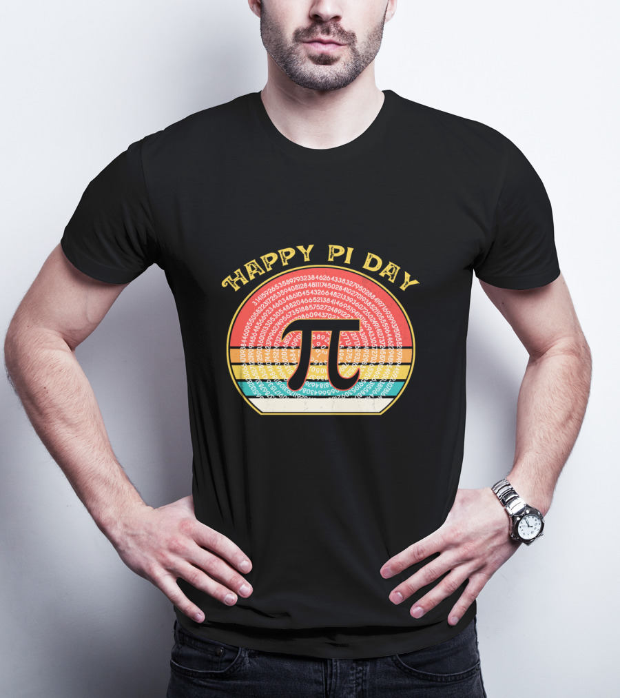 Happy Pi Day Vintage Retro Numbers Pi T-Shirt