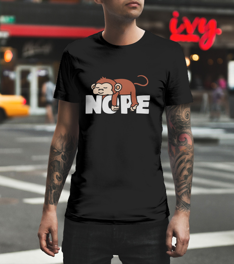 Nope Napping Monkey Funny Lazy Monkeys Lover T-Shirt