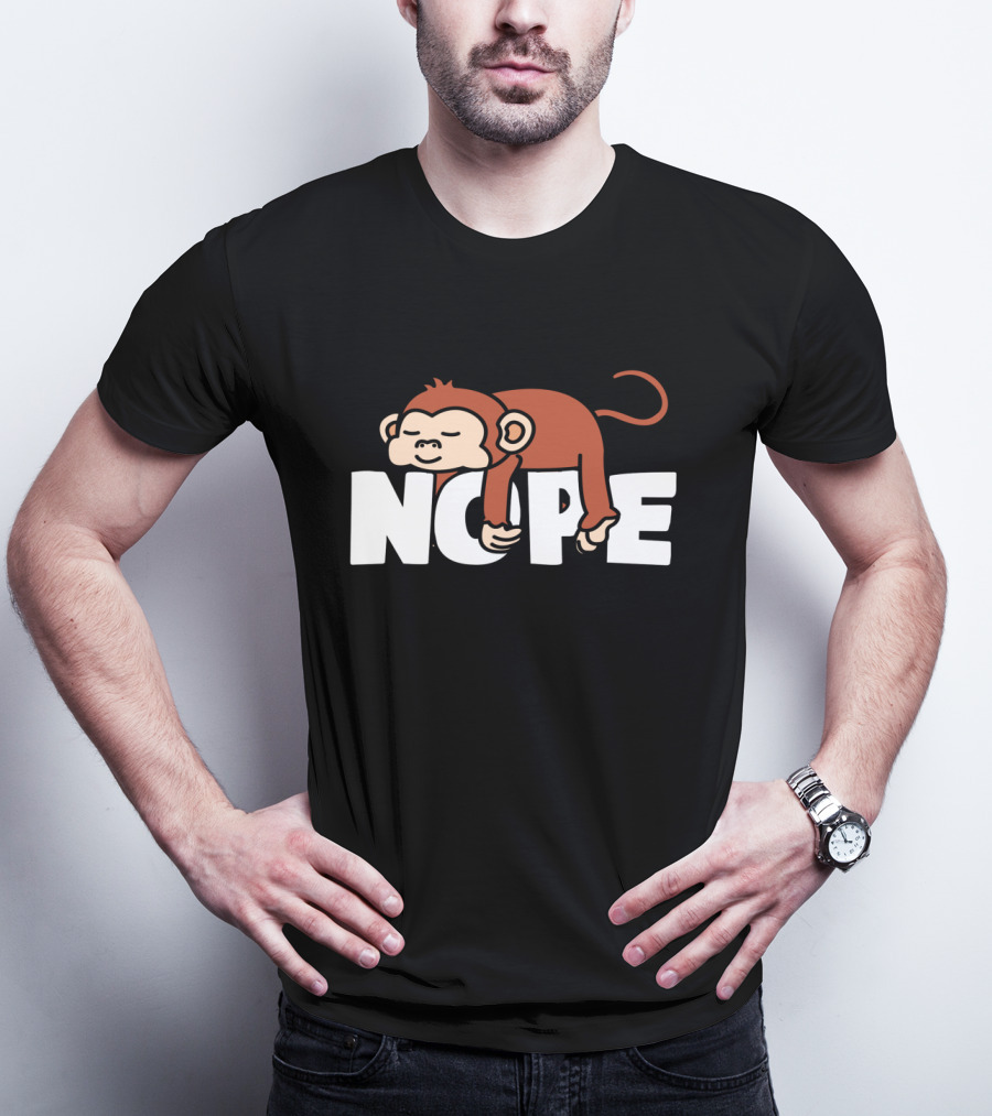 Nope Napping Monkey Funny Lazy Monkeys Lover T-Shirt