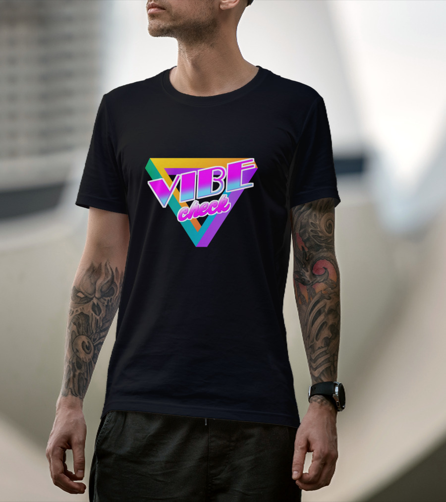 Vibe Check Retro Triangle Neon T-Shirt
