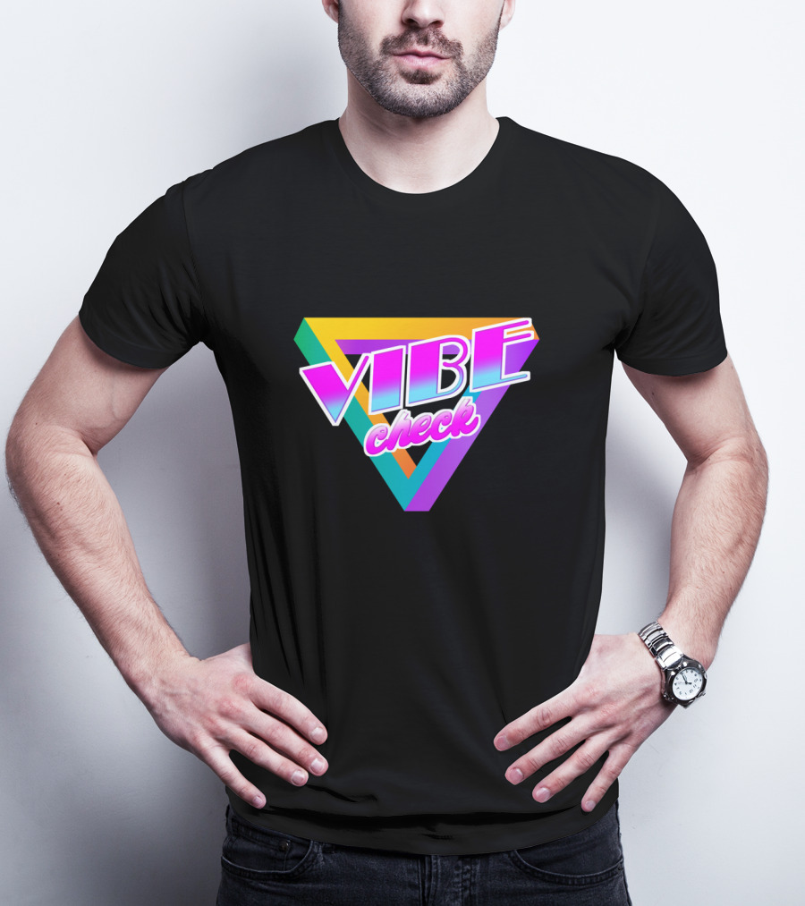 Vibe Check Retro Triangle Neon T-Shirt