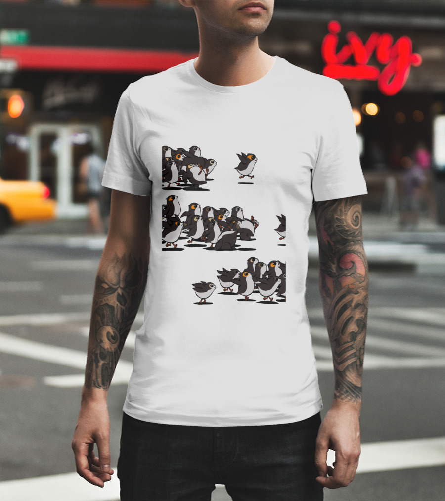 Flock Of Porgs Follow The Leader Star Wars Inspired Porg Fan T-Shirt