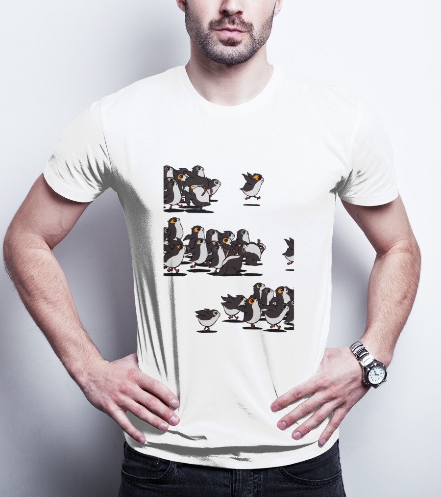 Flock Of Porgs Follow The Leader Star Wars Inspired Porg Fan T-Shirt