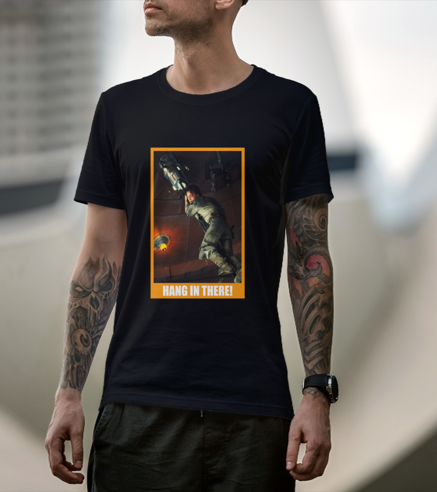 Luke Skywalker Hang In There Jedi Perseverance Message T-Shirt