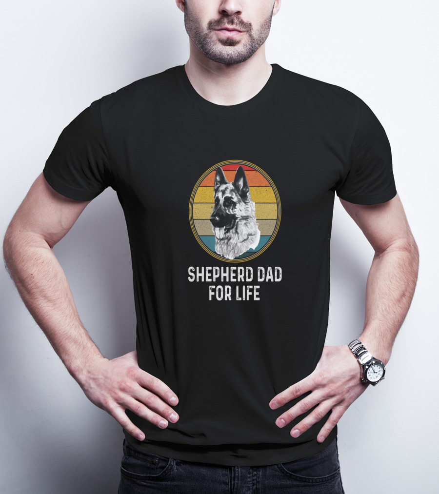 Shepherd Dad For Life German Shepherd Retro T-Shirt