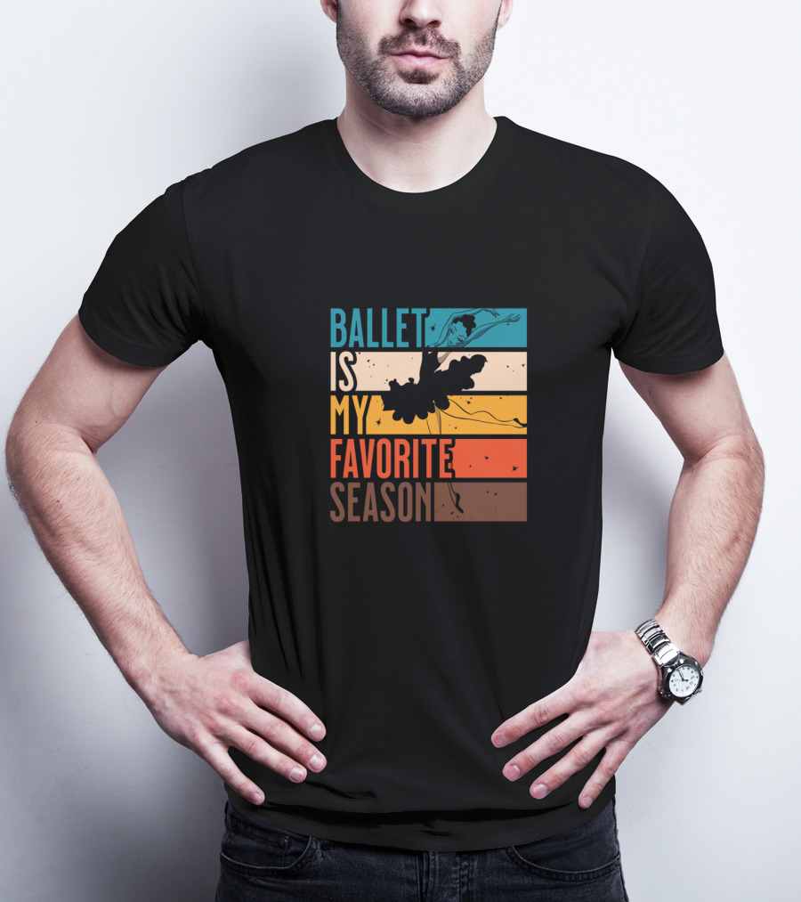 Ballet Is My Favorite Season Retro Striped Dancing T-Shirt