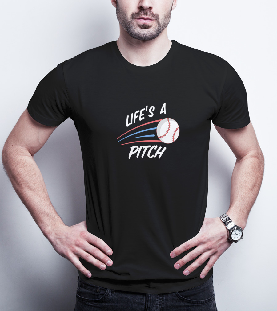 Life's A Pitch Baseball Spring Training Pitching Batting Baseball T-Shirt