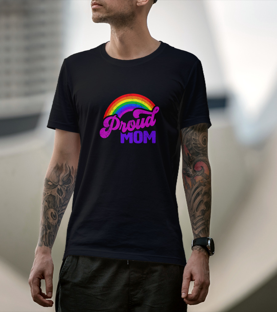 Proud Mom Rainbow Colorful Pride T-Shirt