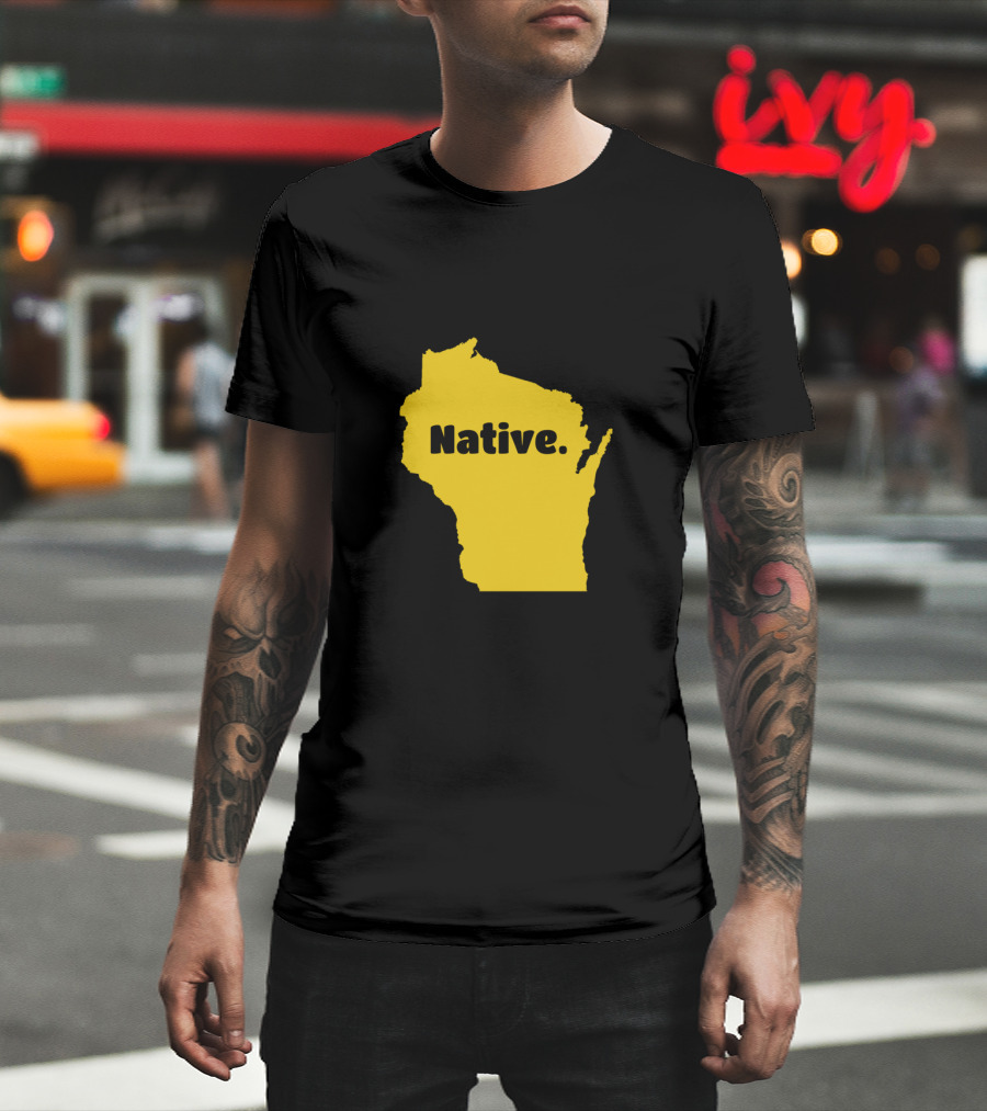 Wisconsin Native Born In Wisconsin Map T-Shirt